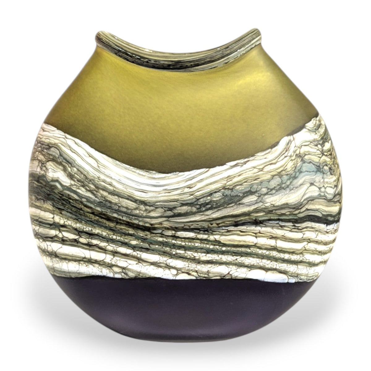 Agate Flat Vessel Lime Amethyst – Seattle Glassblowing Studio