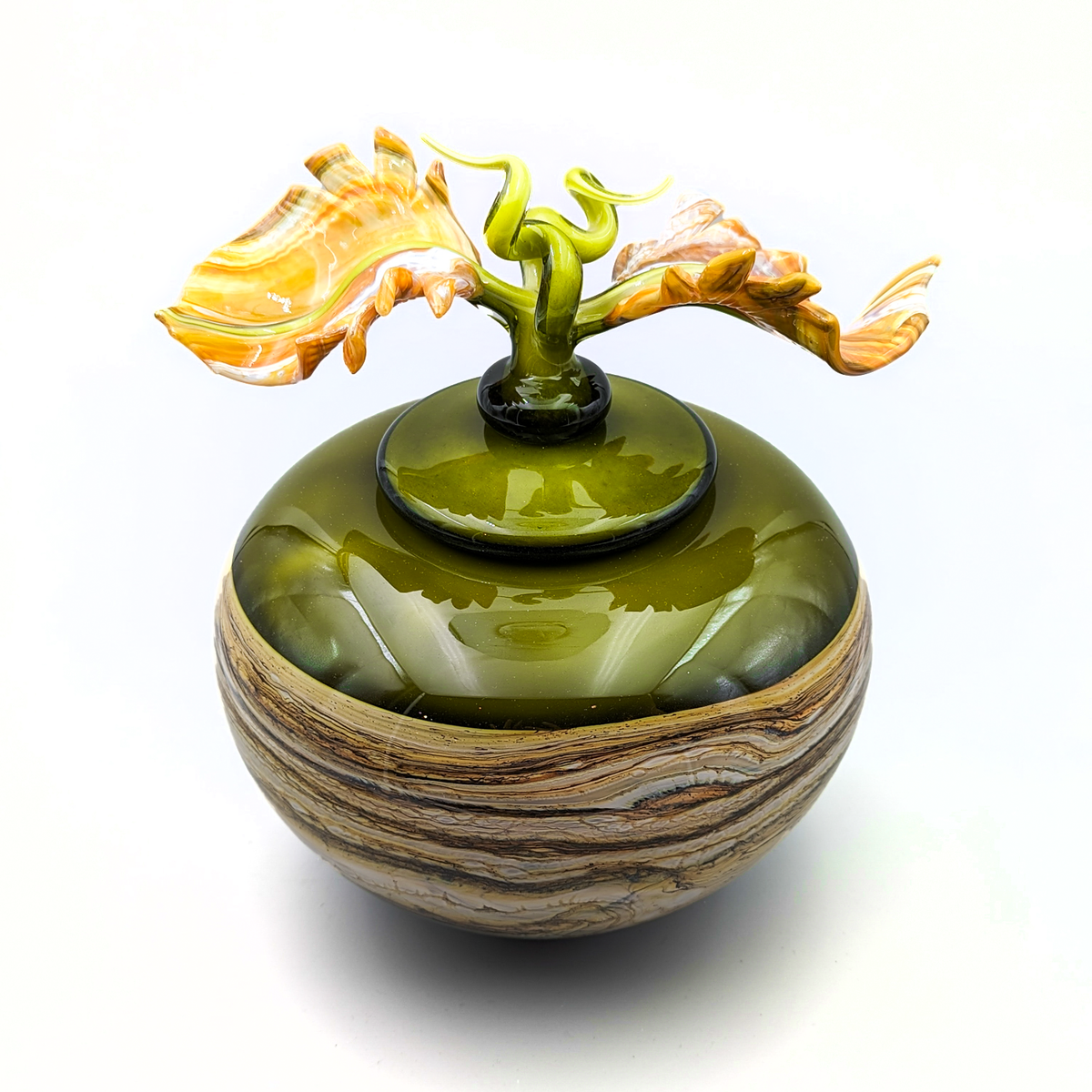 Spherical Lidded Vase – Seattle Glassblowing Studio