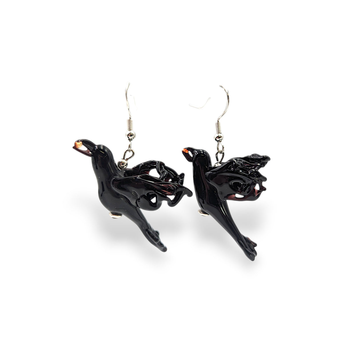Ruby Crow Earrings – Seattle Glassblowing Studio