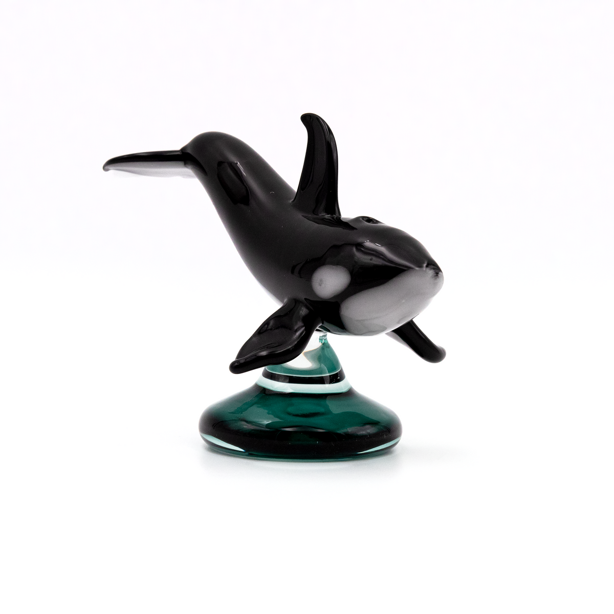 Mini Orca Whale Sculpture – Seattle Glassblowing Studio