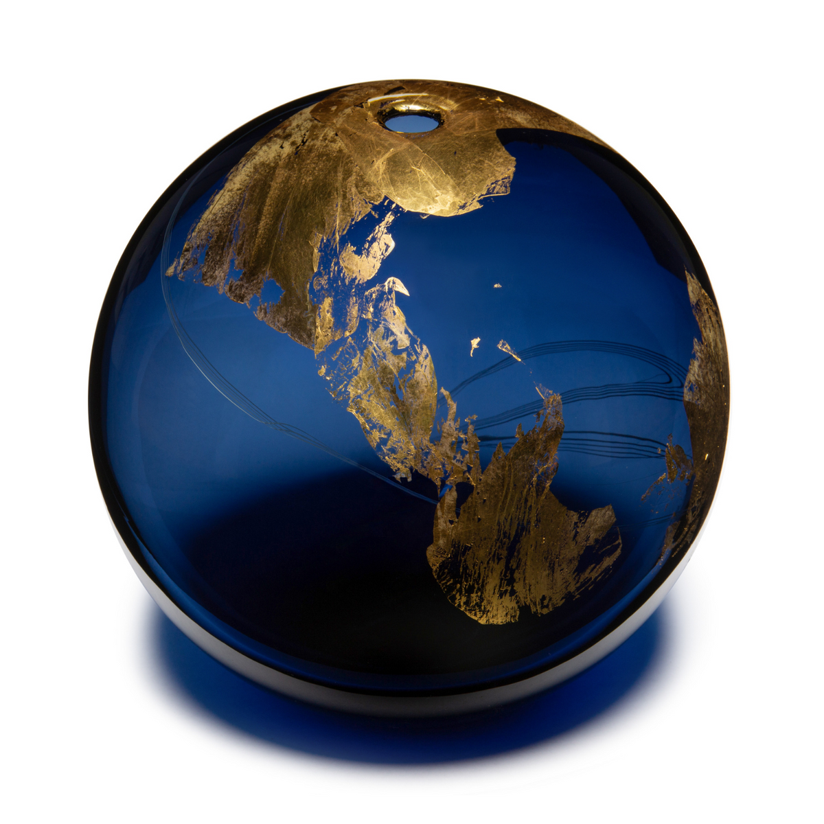 Large Globe with Gold Leaf by Ronnie Phillips Glass – Seattle ...